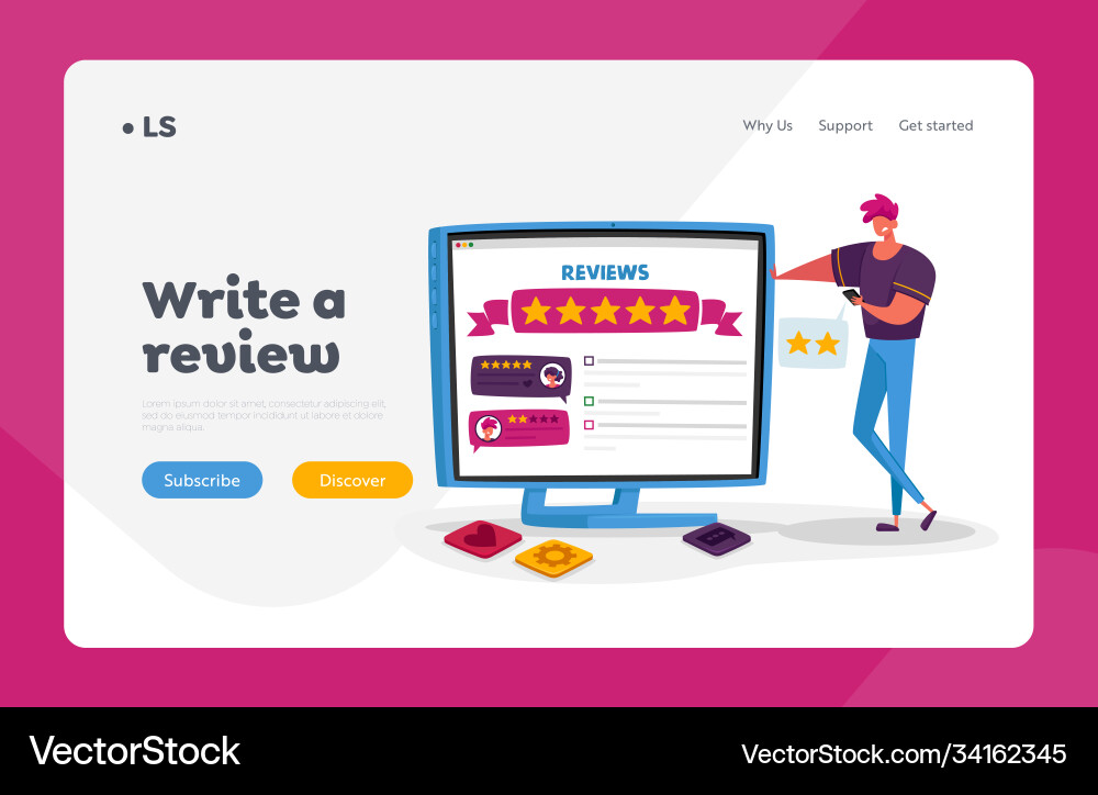 Ranking evaluation and rating landing page Vector Image
