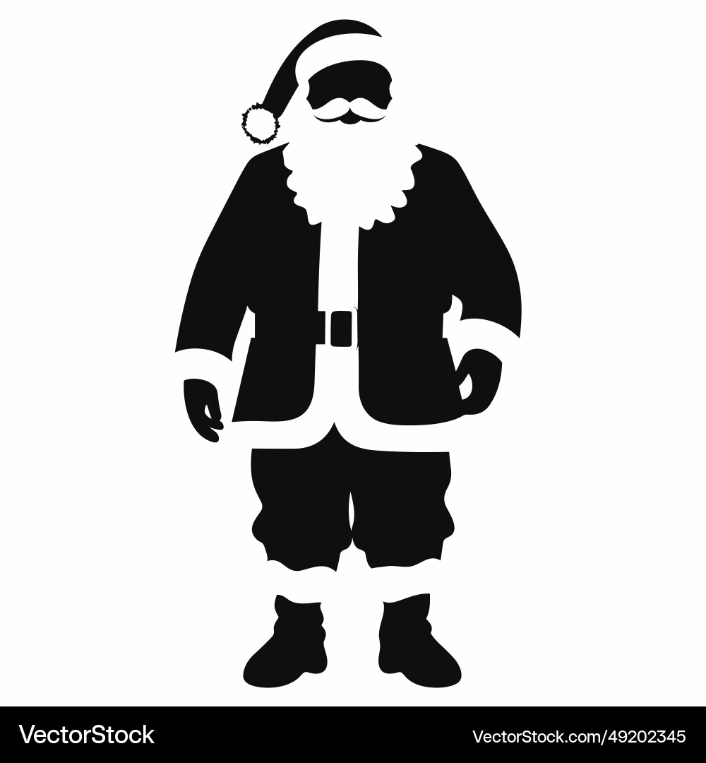 Santa claus black icon on white background Vector Image