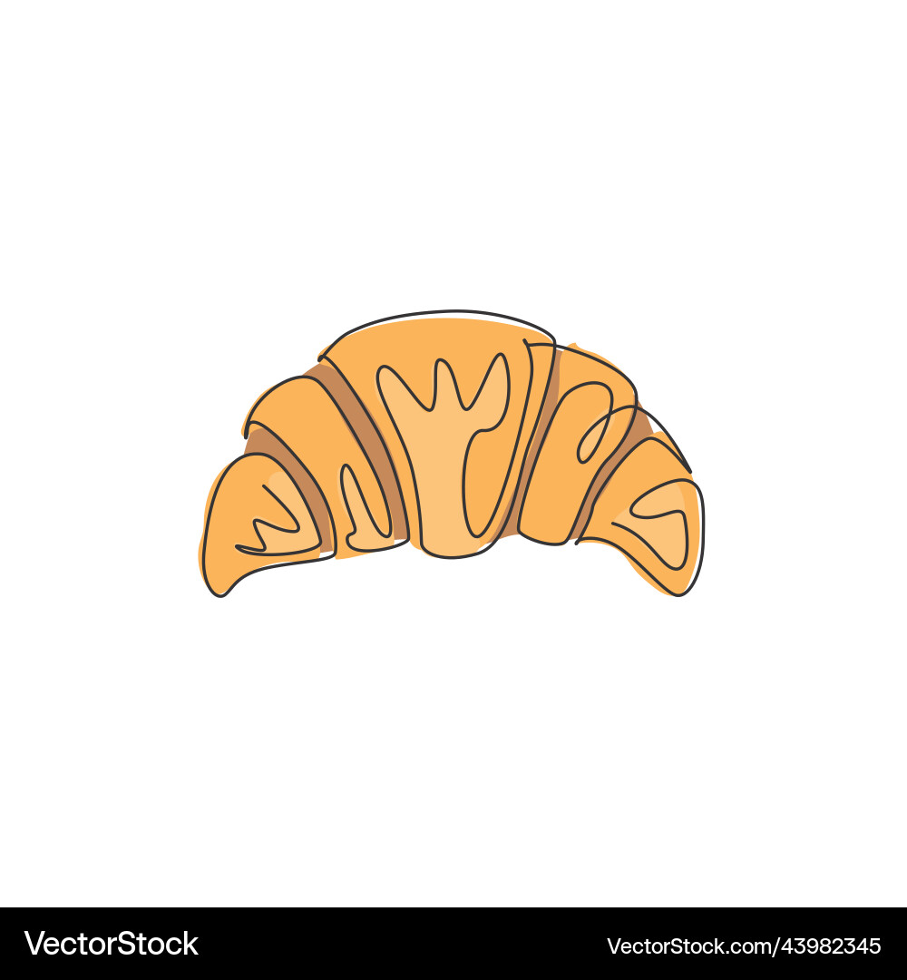 Single continuous line drawing of stylized sweet Vector Image