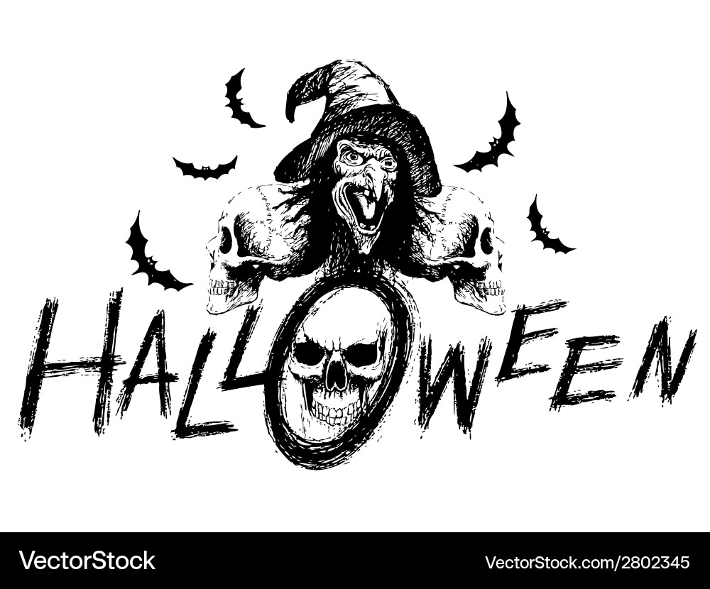 This is my hand drawing design for halloween Vector Image