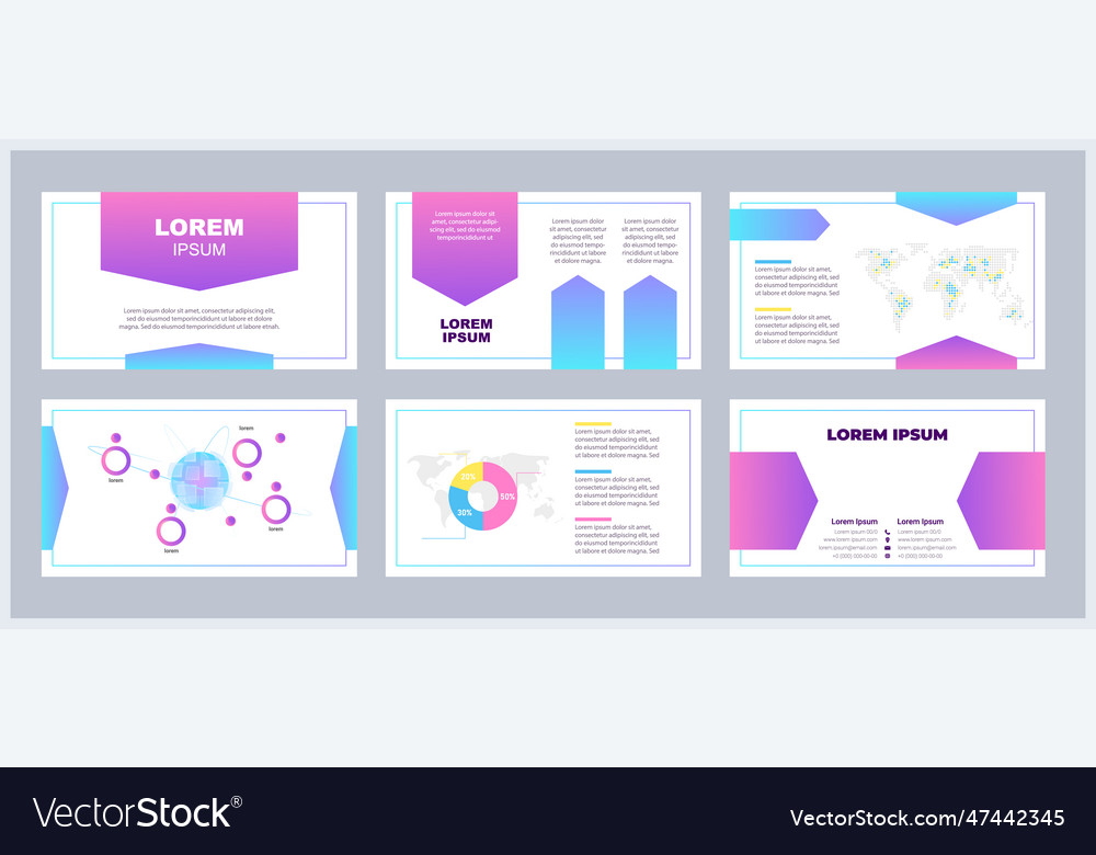 Training session presentation templates set Vector Image