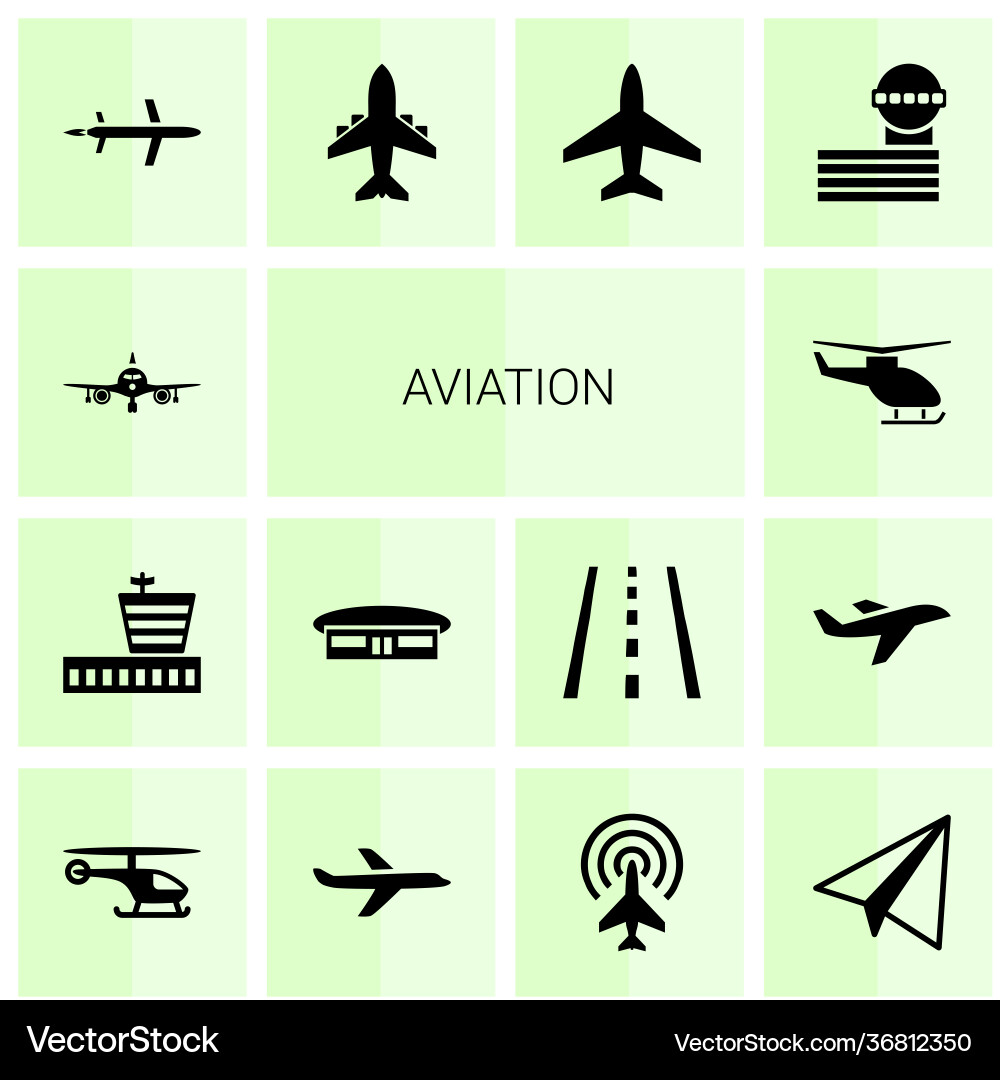 14 aviation icons Royalty Free Vector Image - VectorStock