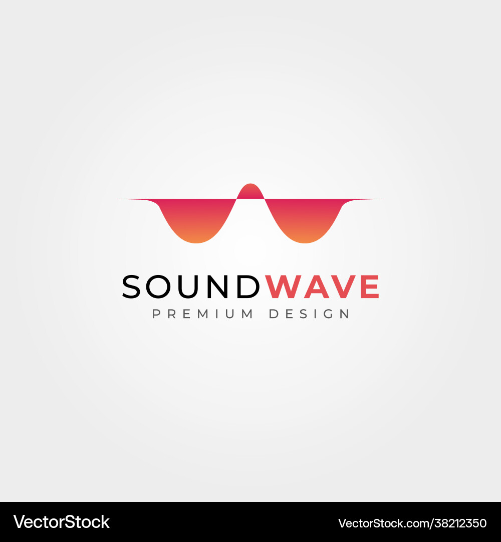 Abstract sound wave logo design audio Royalty Free Vector