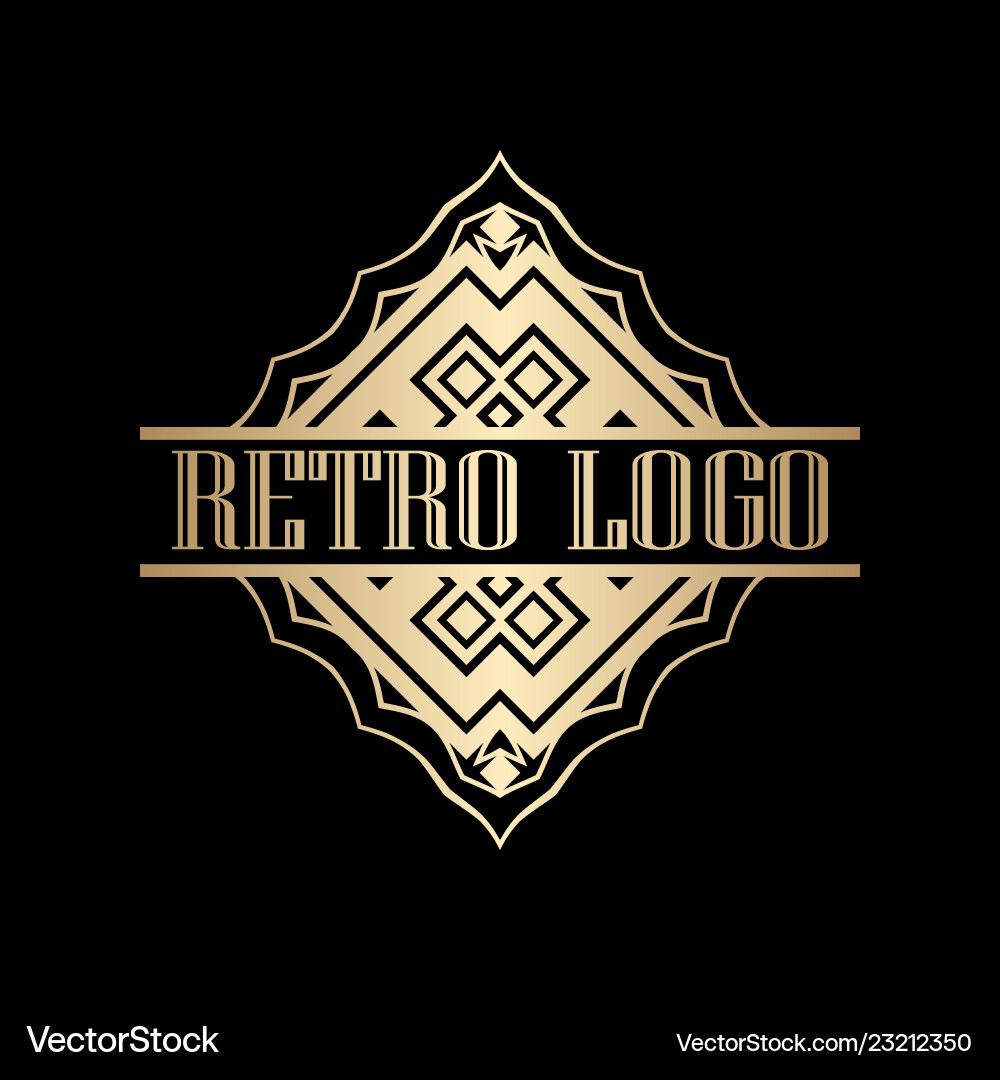 Art deco ornamental logo Royalty Free Vector Image