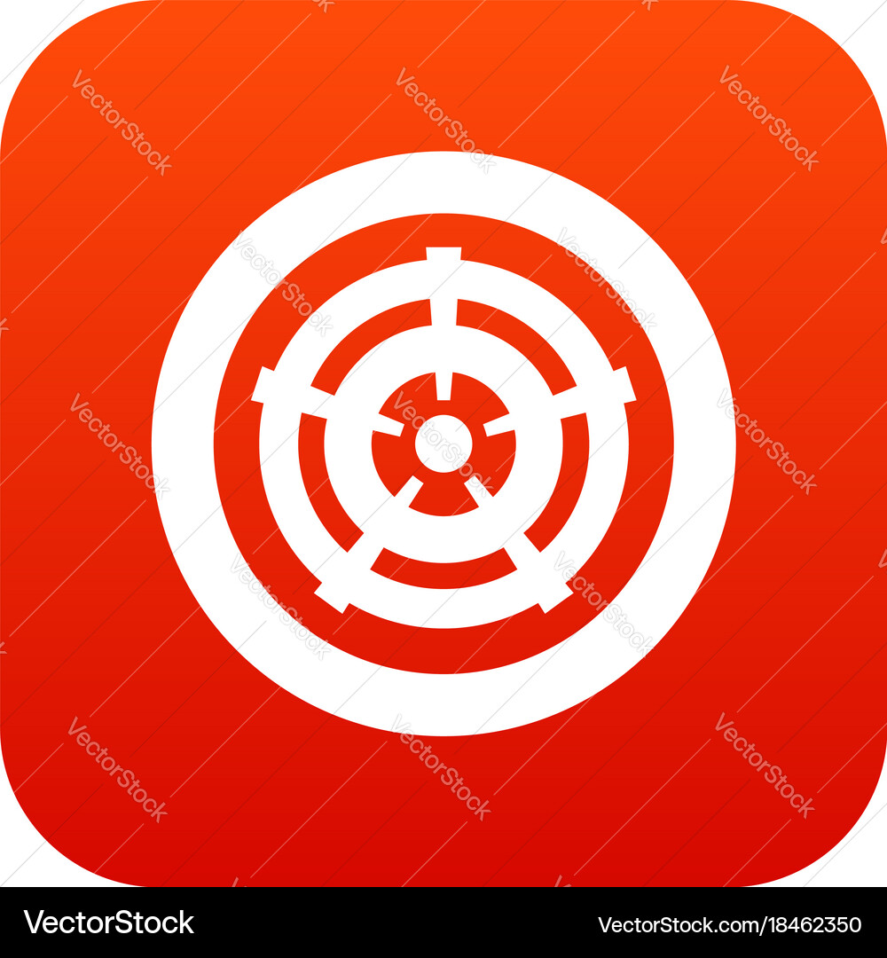 Car wheel icon digital red Royalty Free Vector Image