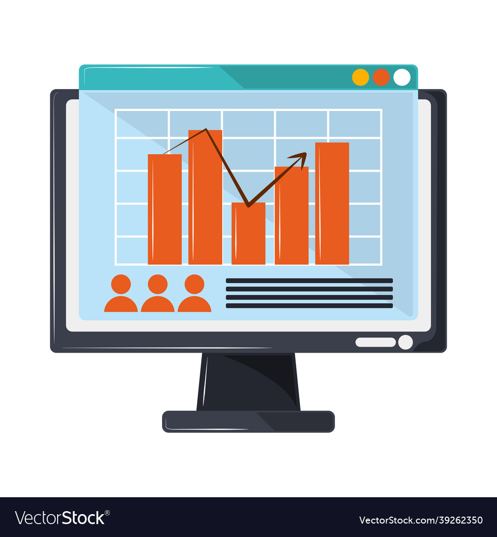 Computer analytics chart Royalty Free Vector Image