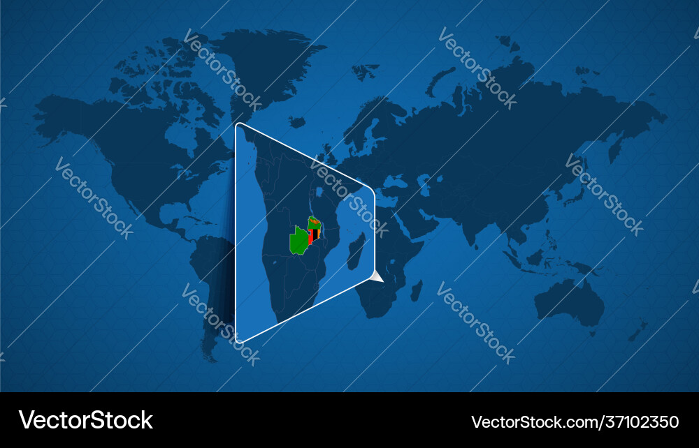 Detailed world map with pinned enlarged map Vector Image