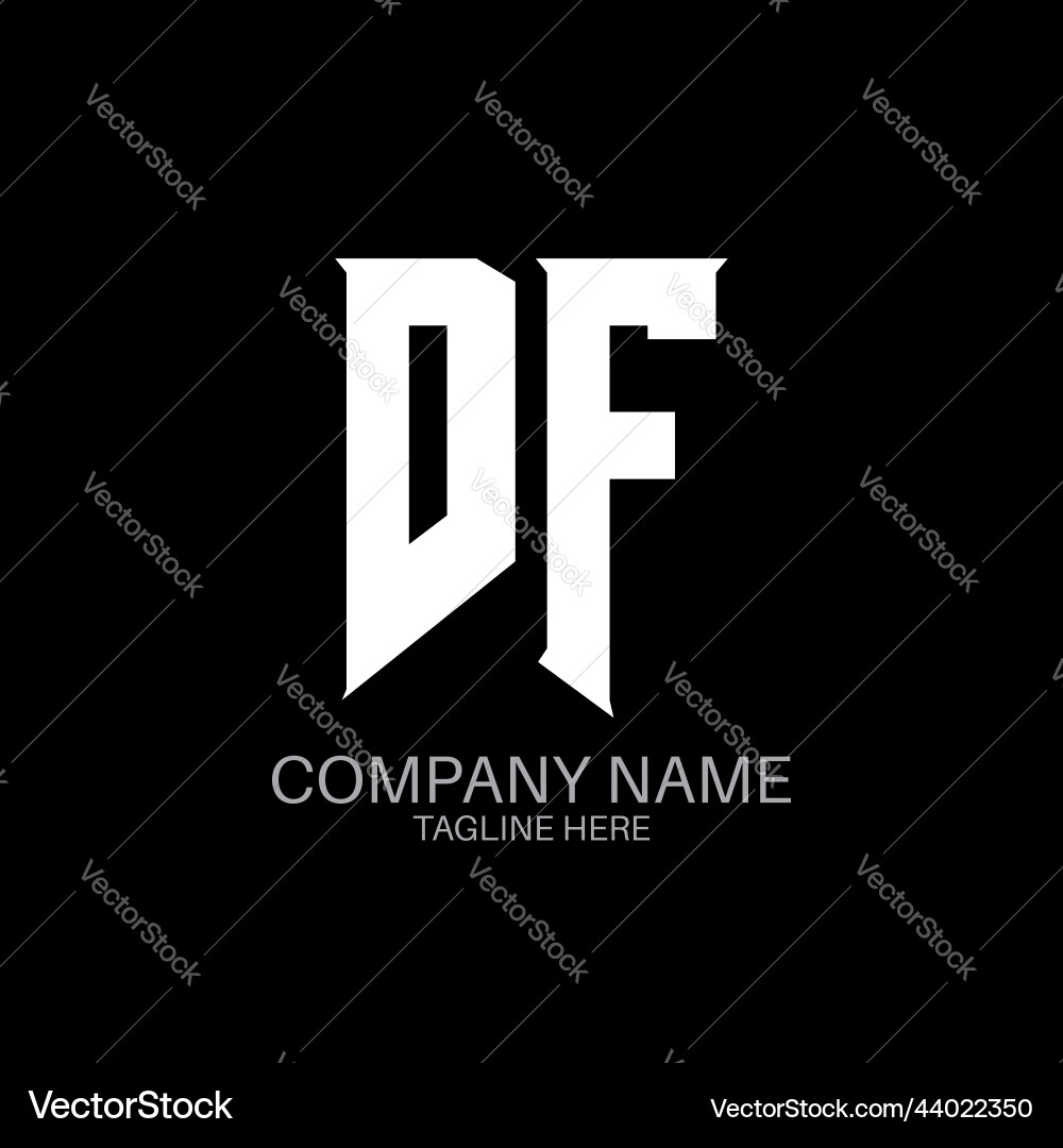 Df letter logo design initial letters gamings Vector Image