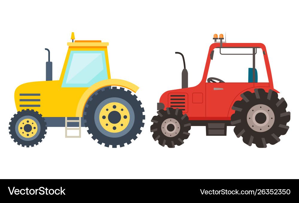 Farming machine farm vehicle tractor Royalty Free Vector