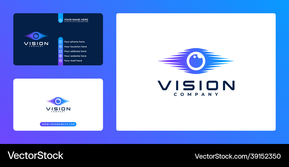 Gradient eye vision technology logo and business Vector Image