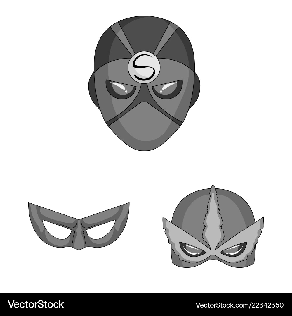 Hero and mask logo set Royalty Free Vector Image