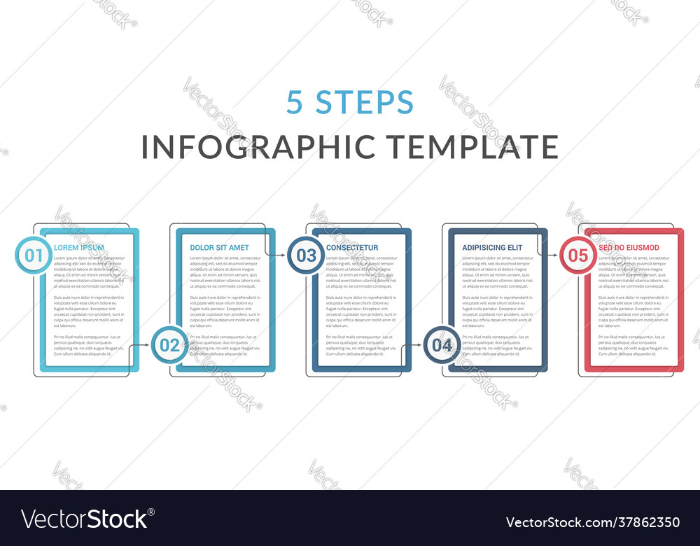 Infographic template with 5 steps Royalty Free Vector Image
