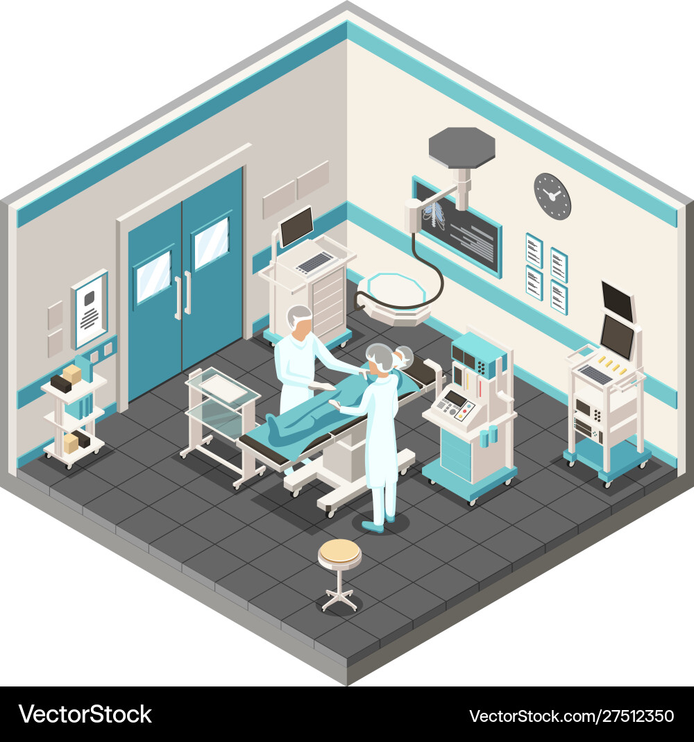 Isometric medical concept interior modern Vector Image