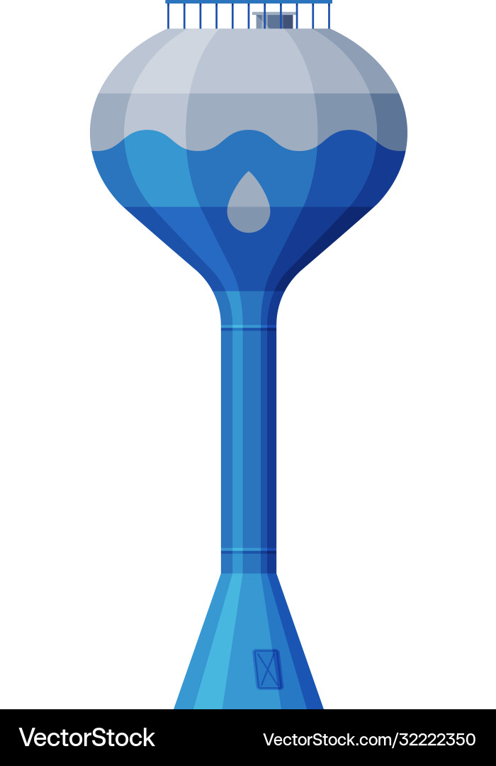 Modern water tower liquid storage industrial Vector Image