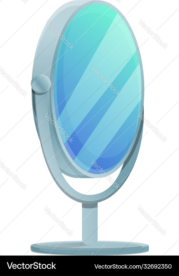 Round desktop mirror icon cartoon style Royalty Free Vector