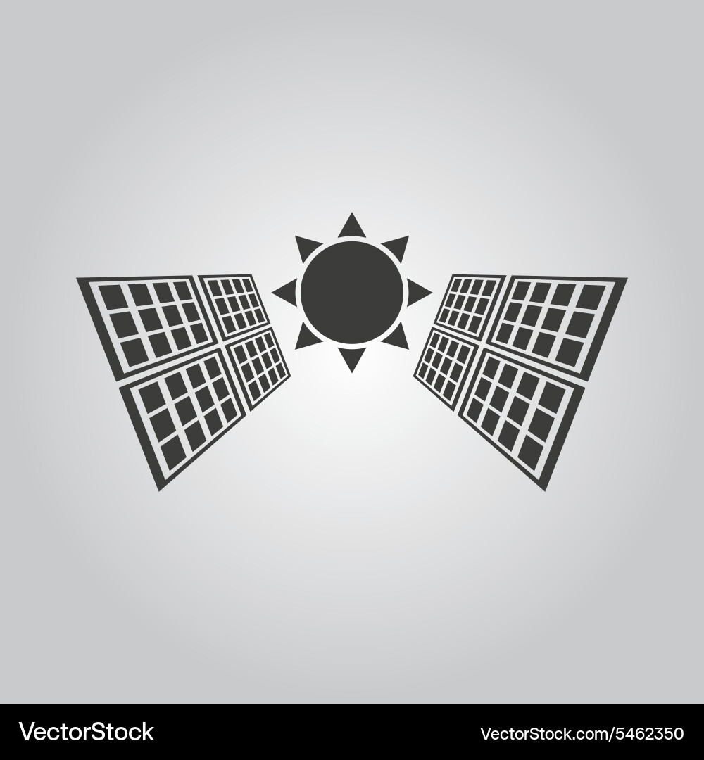 Solar panel icon green energy symbol flat Vector Image