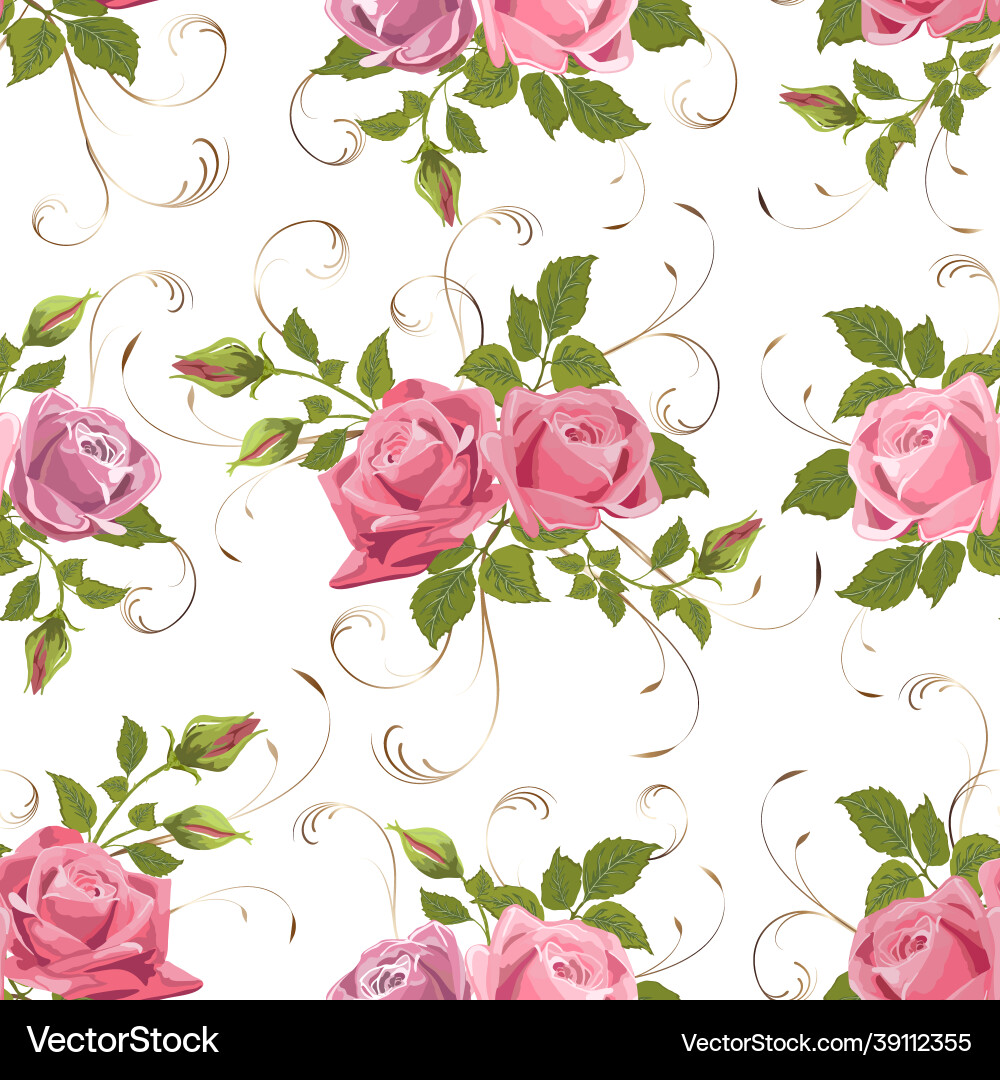 A bouquet of roses in pattern Royalty Free Vector Image