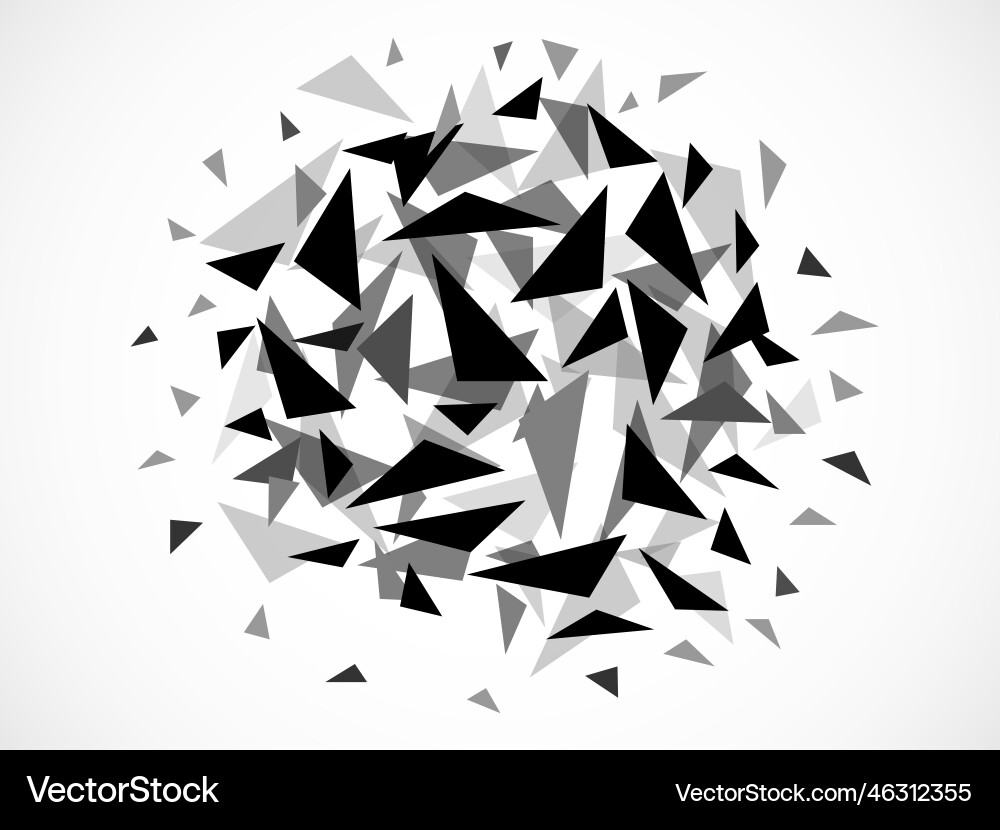 Abstract polygonal ball explosion of chaotic Vector Image