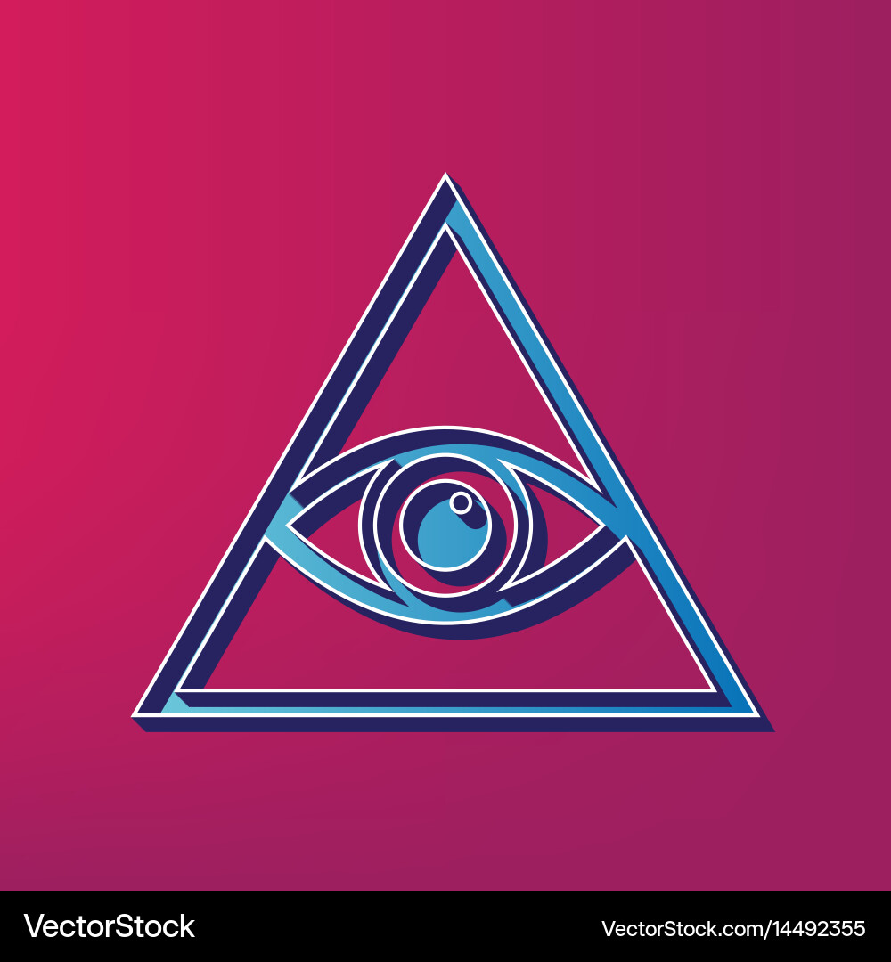 All seeing eye pyramid symbol freemason Royalty Free Vector