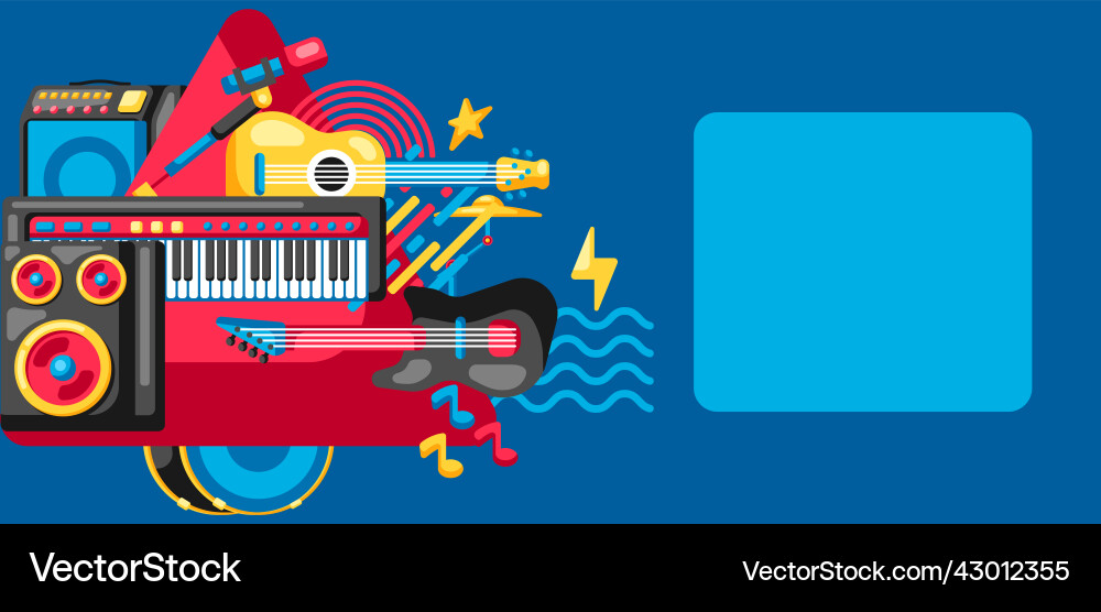Background with musical instruments music party Vector Image