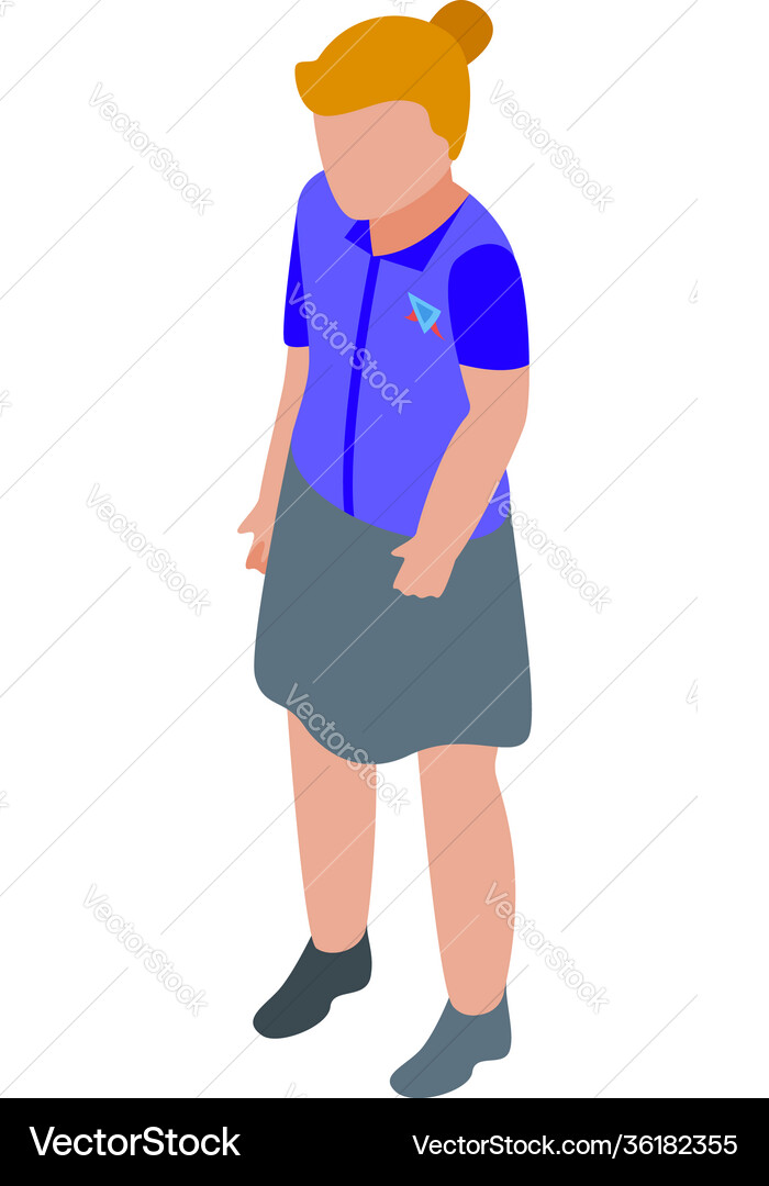 Blue shirt school uniform icon isometric style Vector Image