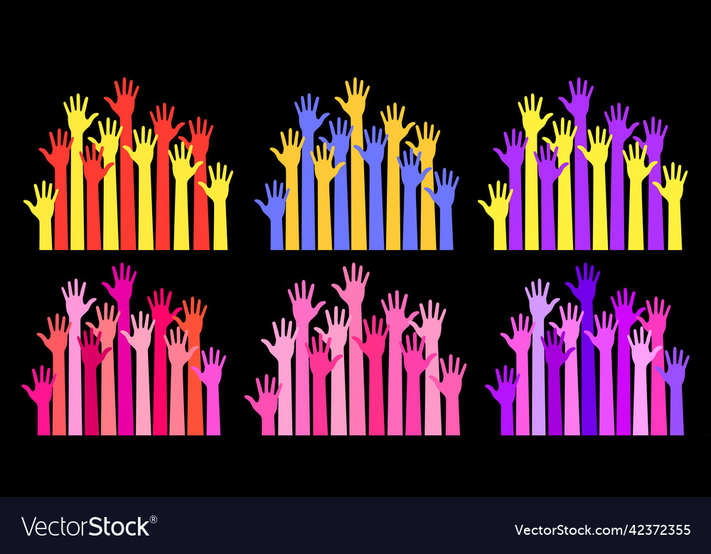 Caring up hands set volunteers logo Royalty Free Vector Caring up hands set volunteers logo Royalty Free Vector