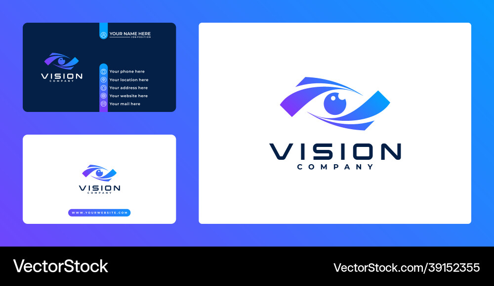 Creative vision tech logo design and business card