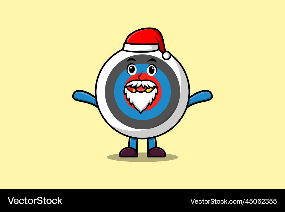 Cute cartoon archery target santa clause character