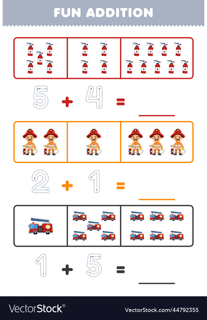 Education game for children fun addition Vector Image