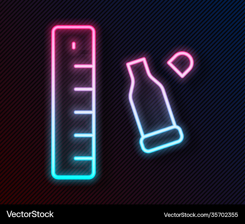 Glowing neon line bullet casing as a piece Vector Image