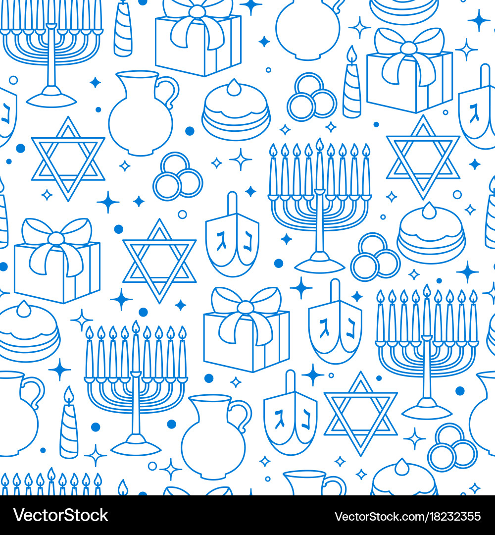 Happy hanukkah celebration seamless pattern Vector Image