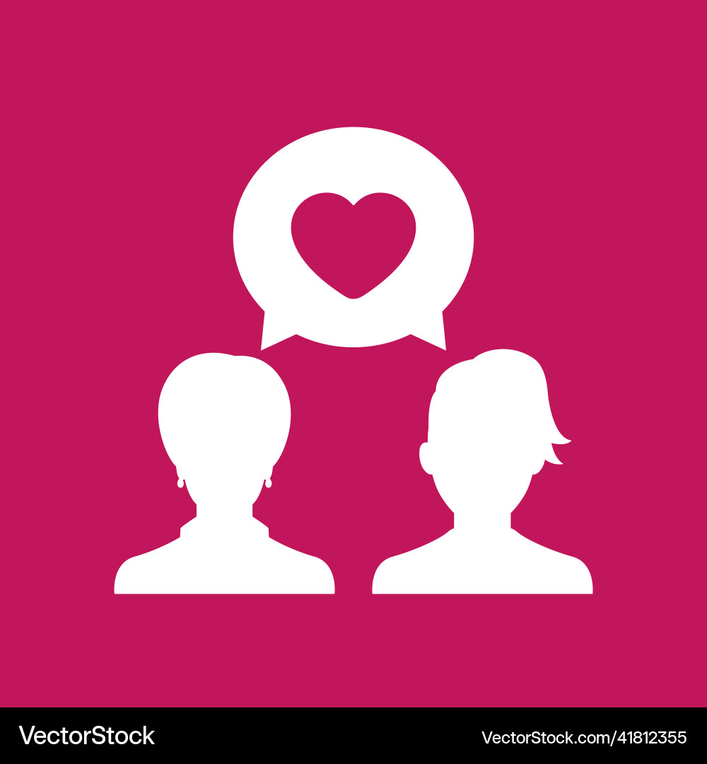 Love chat icon with two women Royalty Free Vector Image