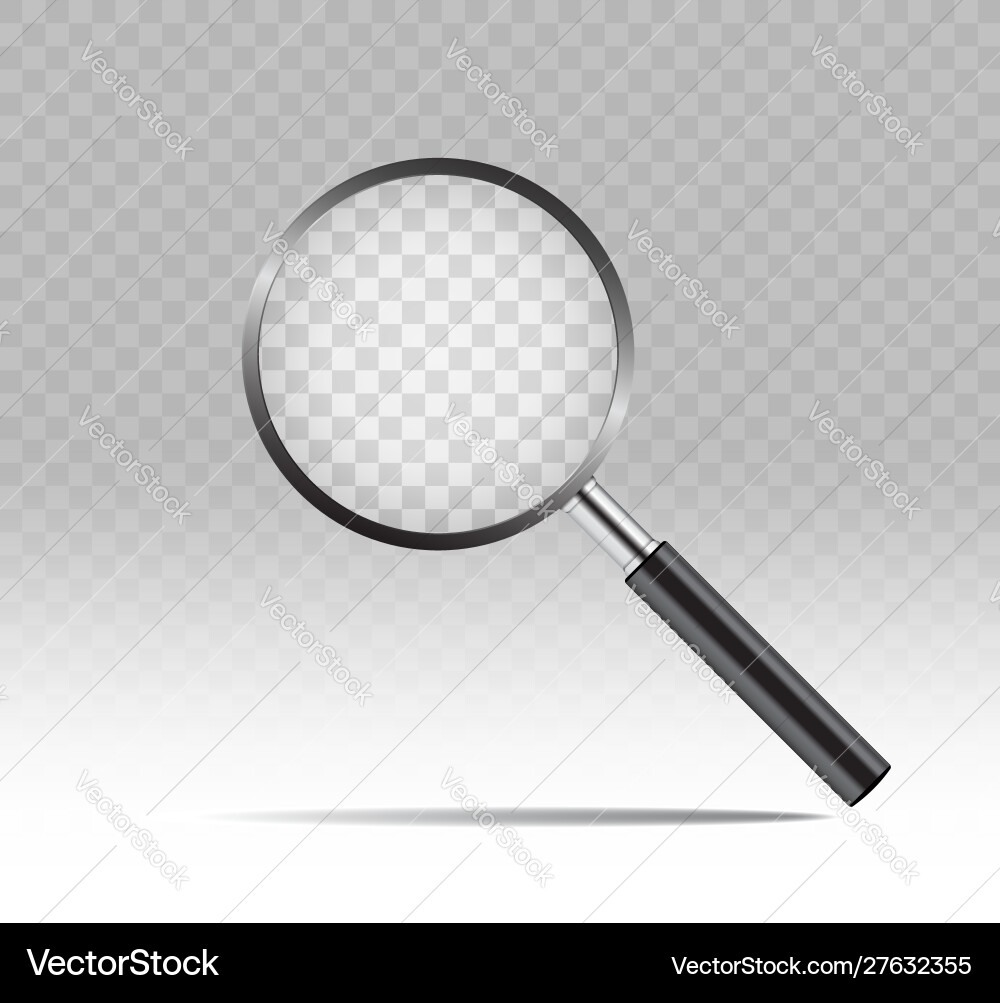 Realistic magnify glass in mockup style Royalty Free Vector