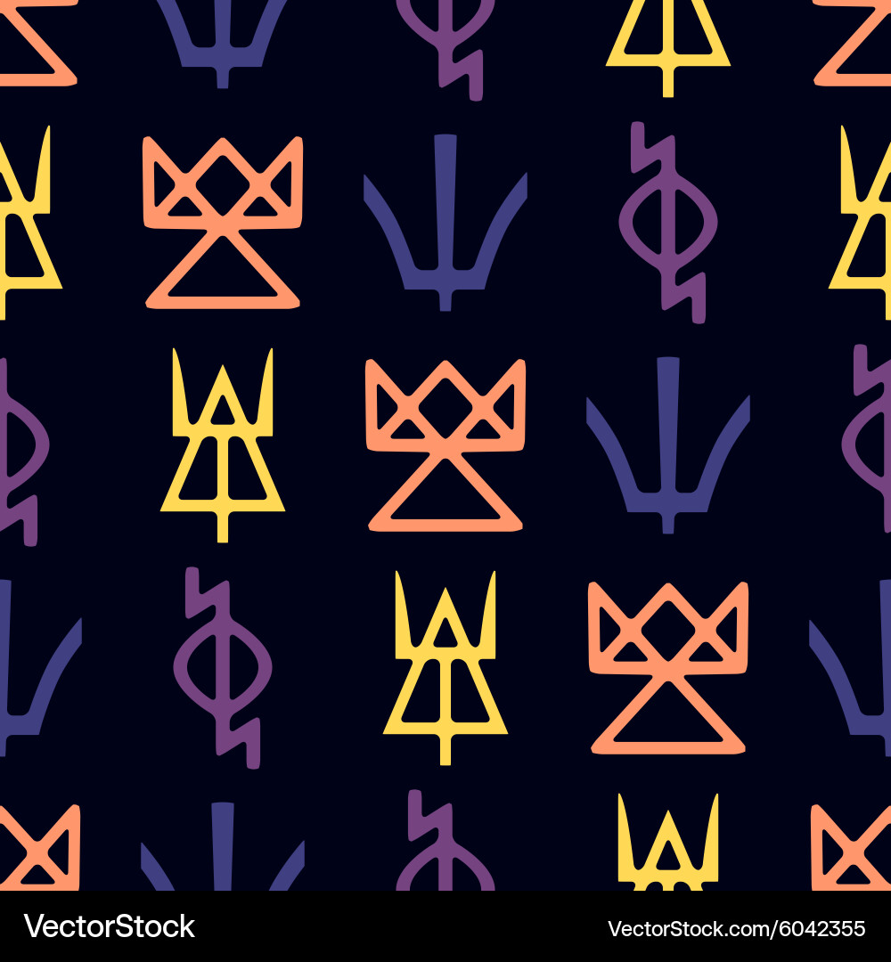 Seamless background with slavic pagan symbols Vector Image