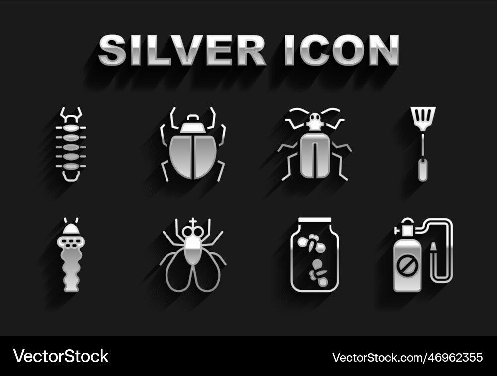 Set insect fly fly swatter pressure sprayer Vector Image