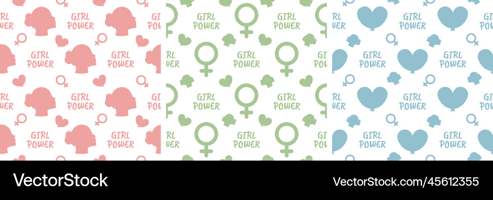 Set of women day seamless pattern design Vector Image