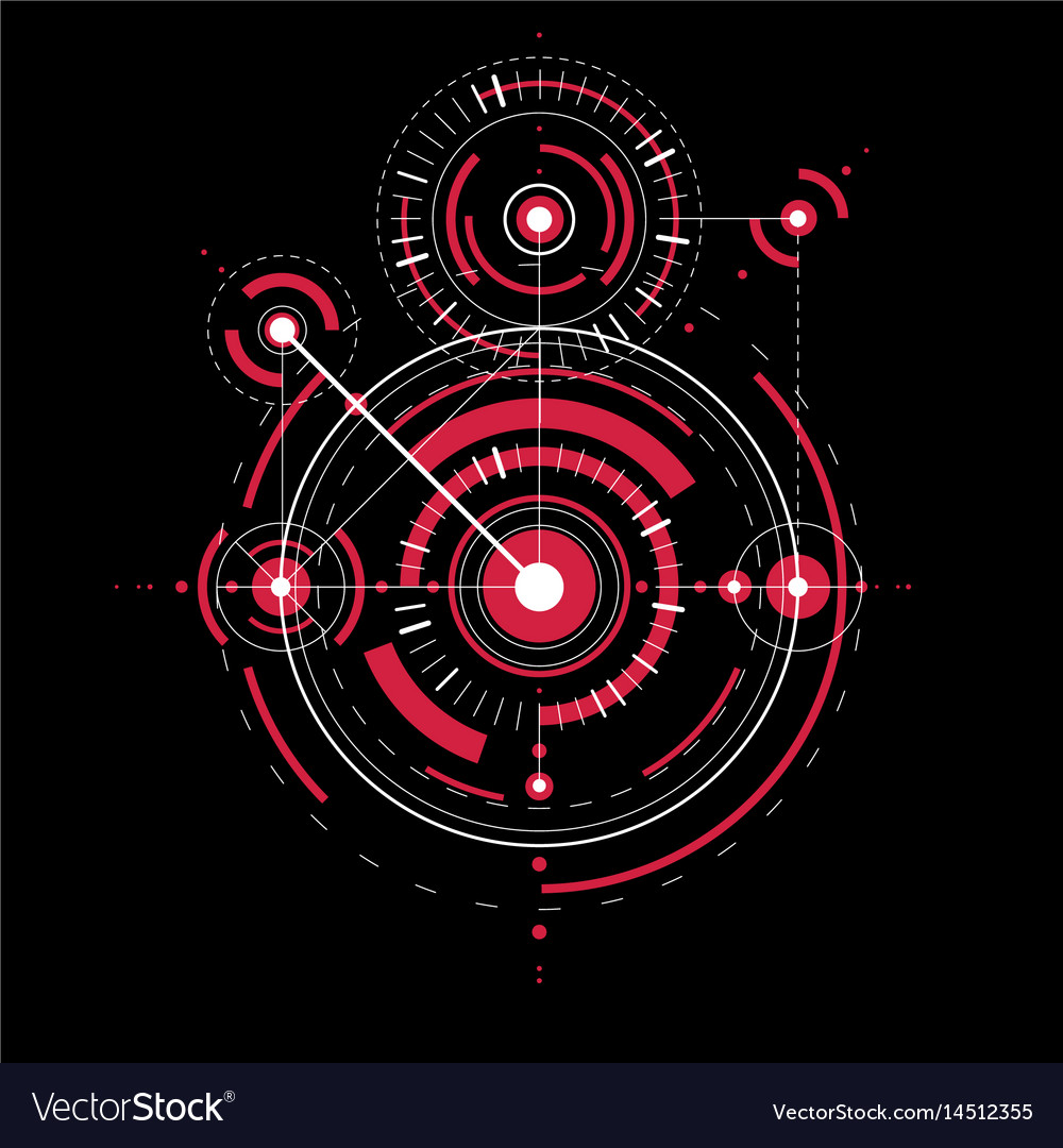 Technical drawing made using dashed lines and Vector Image