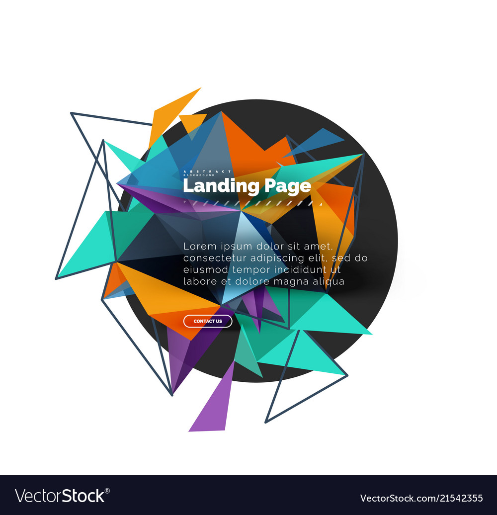 Triangular design abstract background landing Vector Image