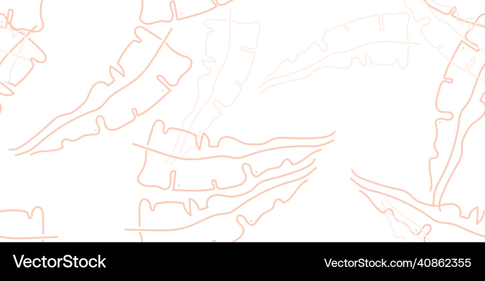Tropical leaf modern print pastel one line drawing