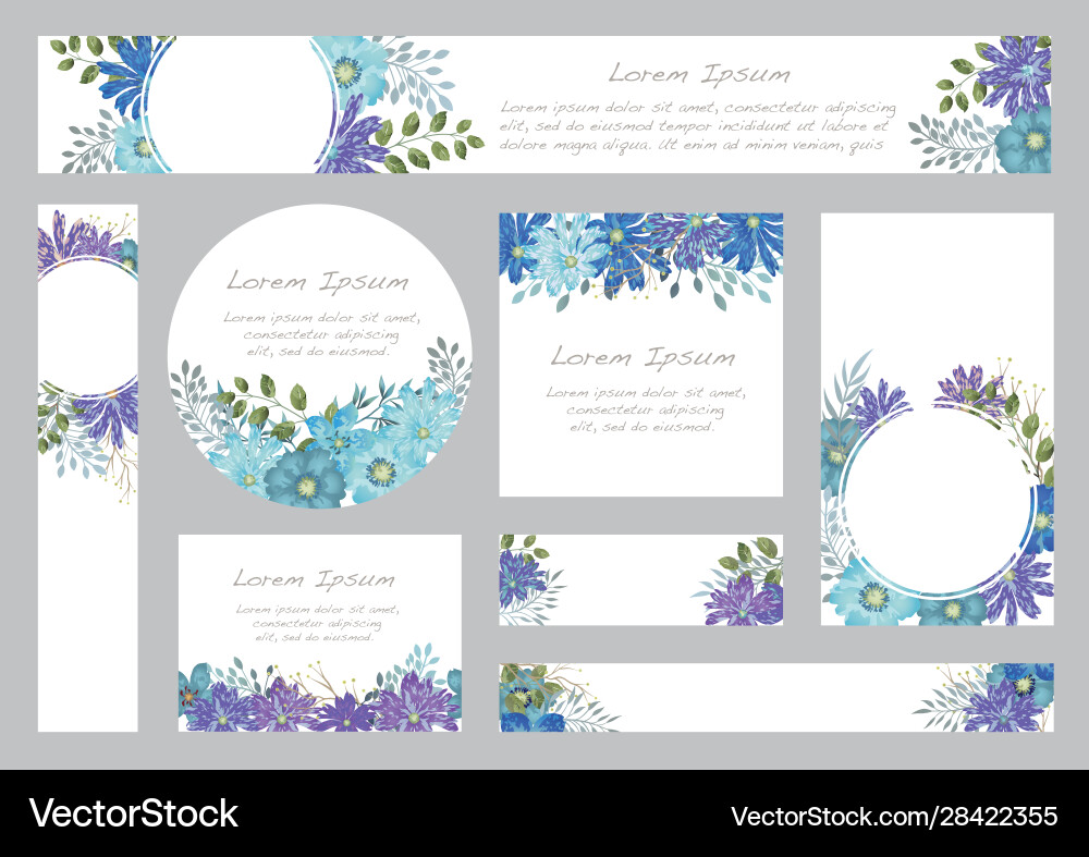 Watercolor floral background with text space Vector Image
