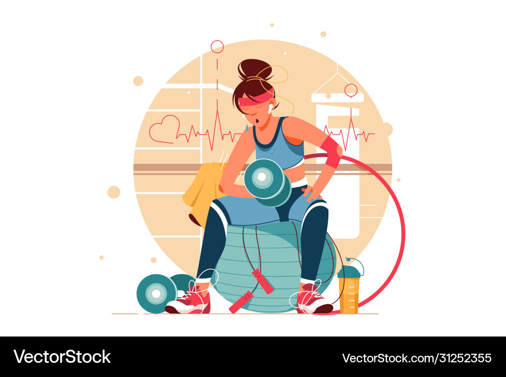 Woman training in gym Royalty Free Vector Image
