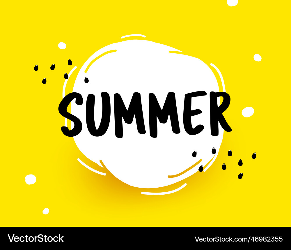 Yellow background with text summer on white paper Vector Image
