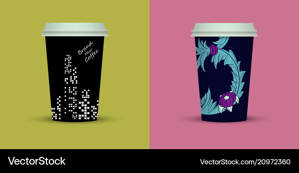 Coffee cup to go cups set collection Royalty Free Vector