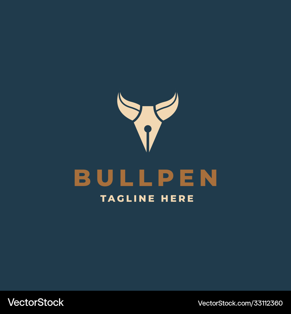 Creative professional trendy bull horn with pen Vector Image