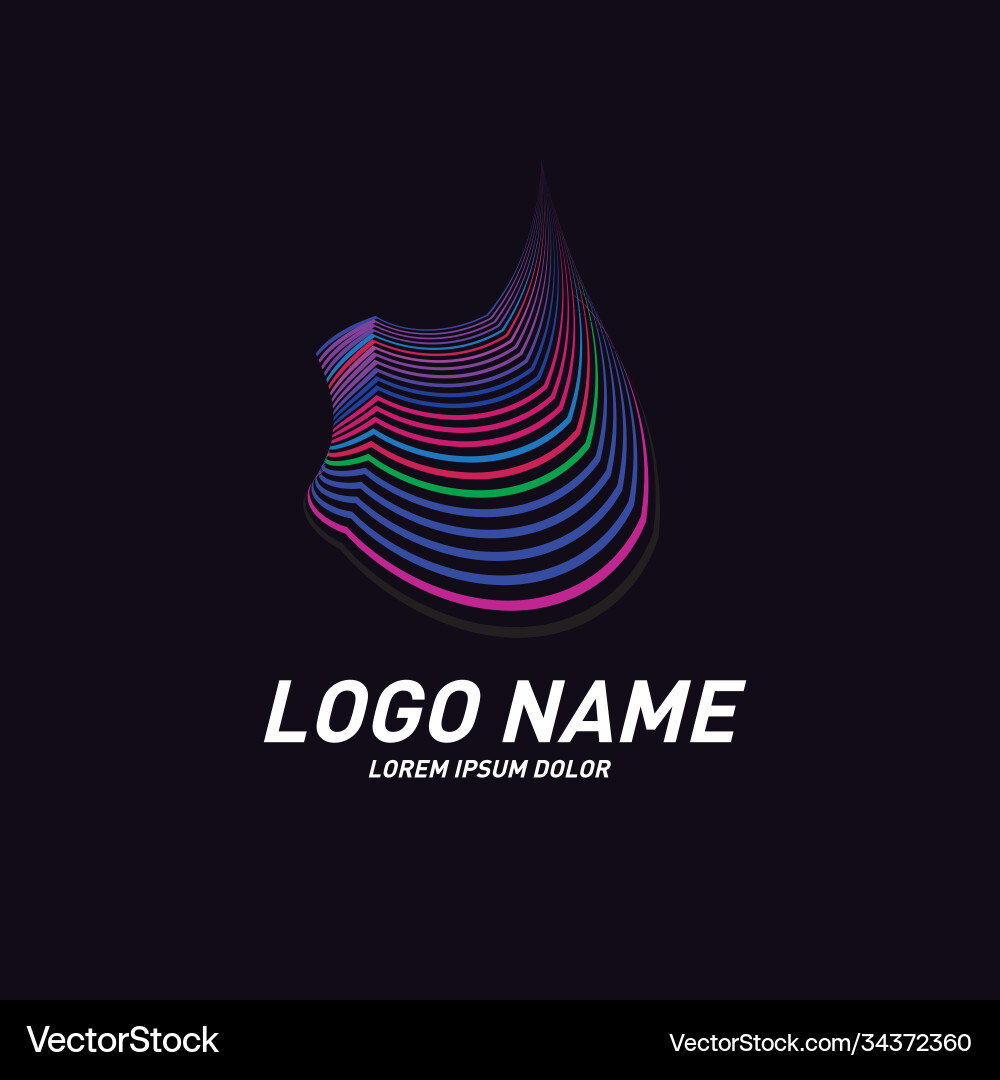Curvy and stripes simple logo design Royalty Free Vector