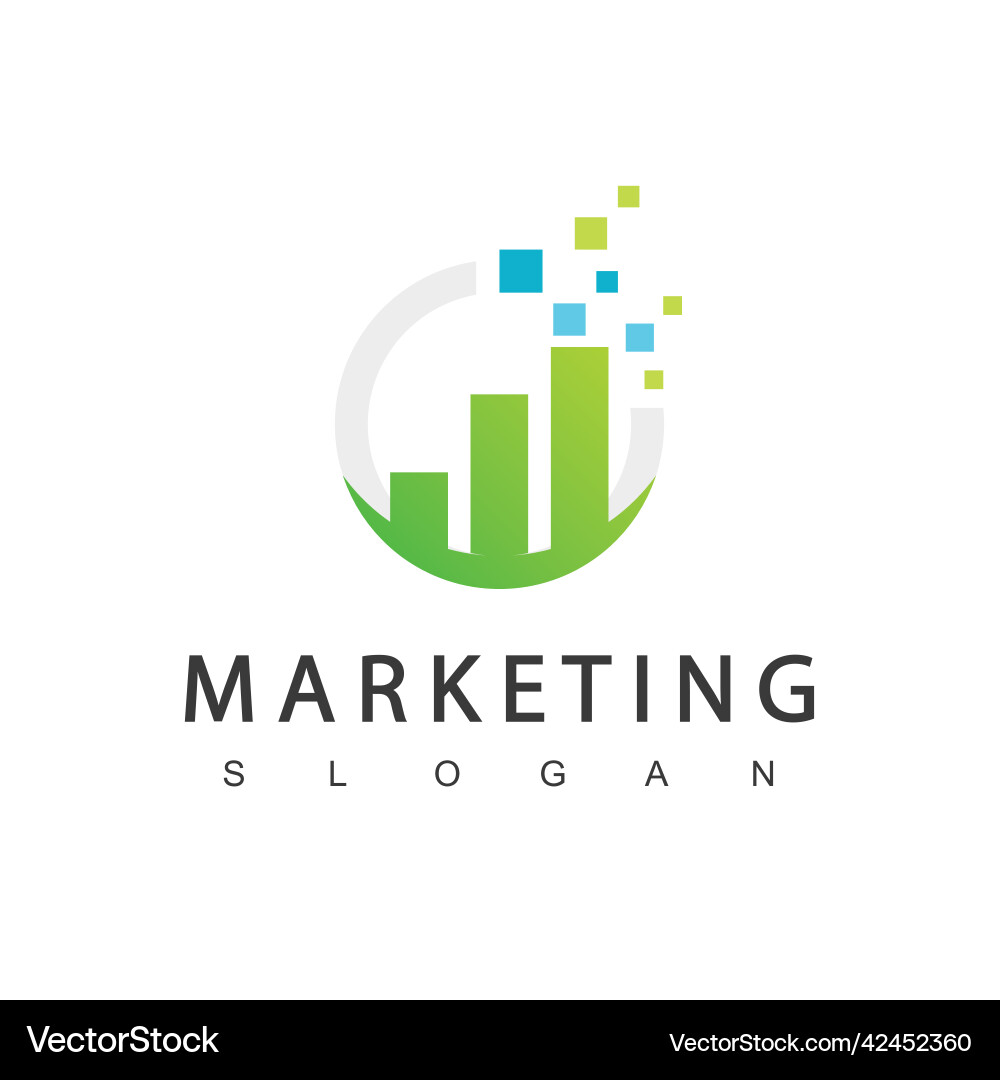Digital marketing logo design template Royalty Free Vector