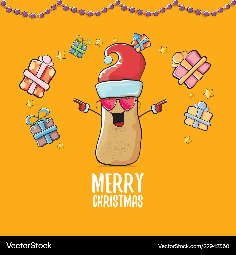 Funky comic cartoon cute brown smiling Royalty Free Vector