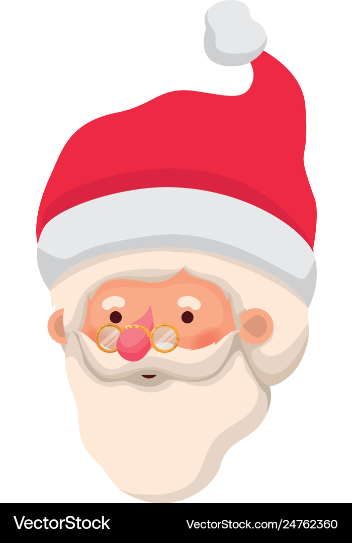 Head santa claus avatar character Royalty Free Vector Image