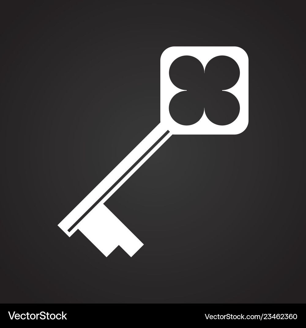 Key icon on black background for graphic and web Vector Image