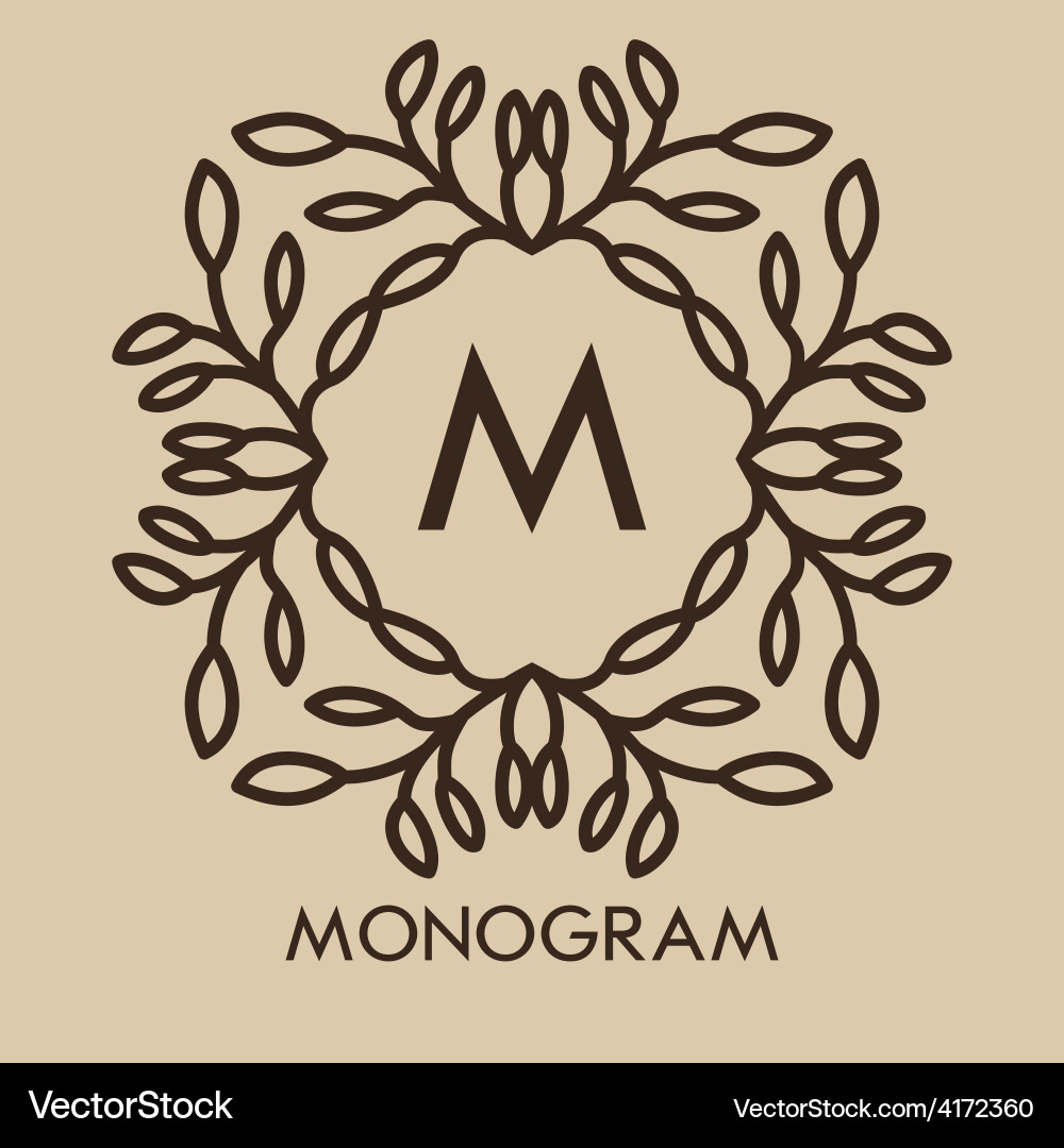 Luxurysimple and elegant monochrome monogram Vector Image